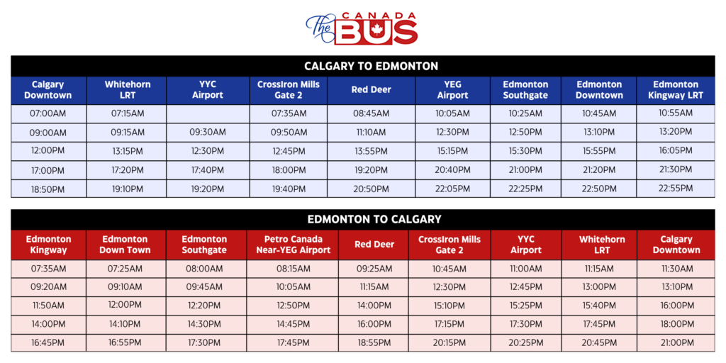 Buses from Calgary to Red Deer & Edmonton | The Canada Bus